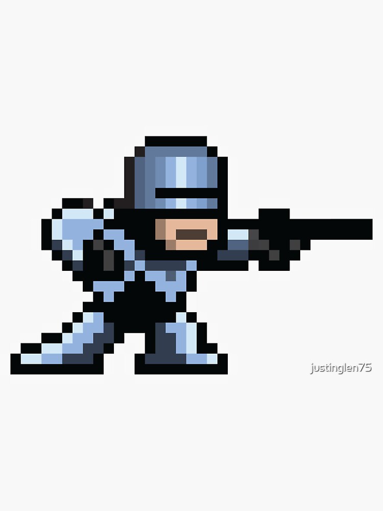 "8-Bit Robotic Cop" Sticker for Sale by justinglen75 | Redbubble