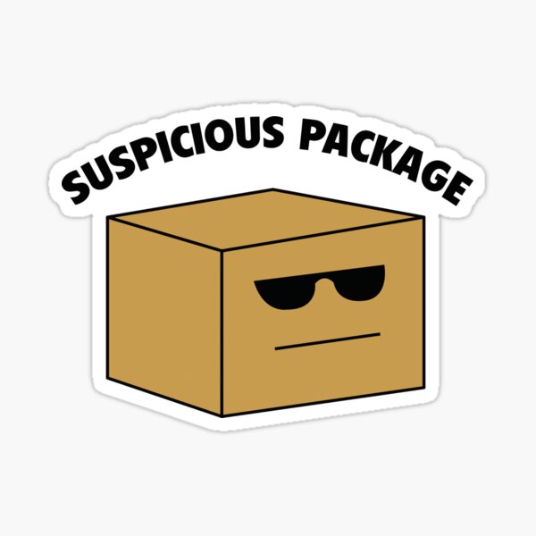"Suspicious Package" Sticker for Sale by DesignFactoryD | Redbubble