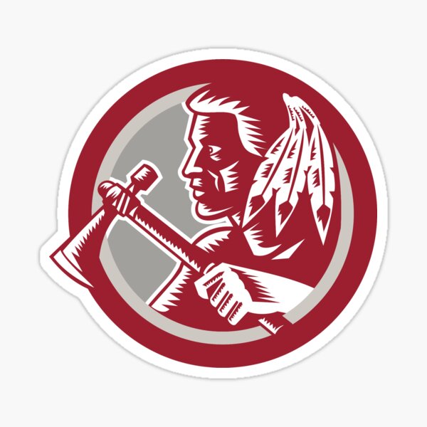 "Native American Tomahawk Warrior Circle" Sticker by patrimonio | Redbubble