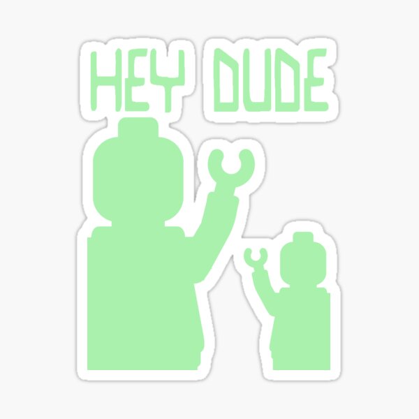 "Minifig Hey Dude" Sticker by ChilleeW | Redbubble