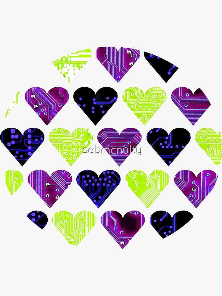 "love circuit, Colors set 2" Sticker for Sale by sebmcnulty | Redbubble