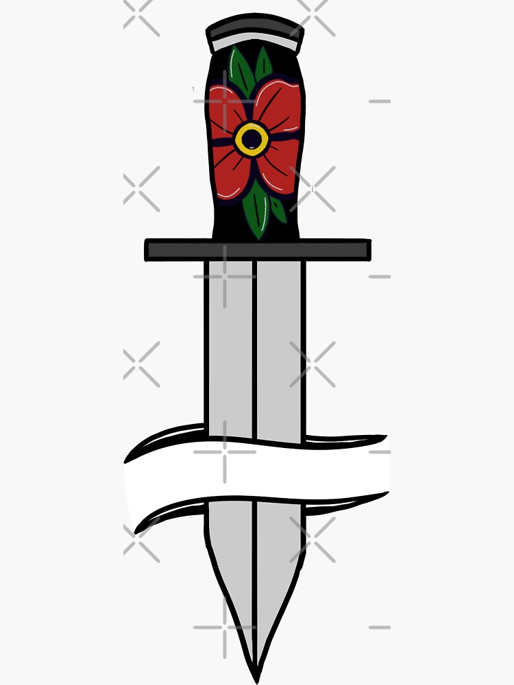 "Floral Dagger Design" Sticker by Pumpkindraws1 | Redbubble