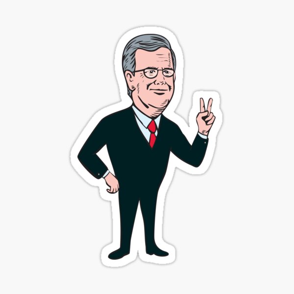 "Jeb Bush Republican Candidate 2016 Cartoon" Sticker by retrovectors ...