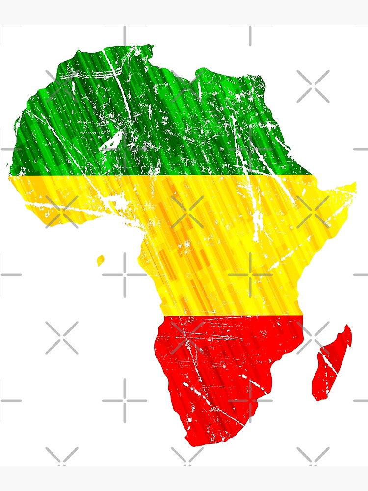 "Africa Map Reggae Rasta design Green Yellow Red Africa pride" Poster ...