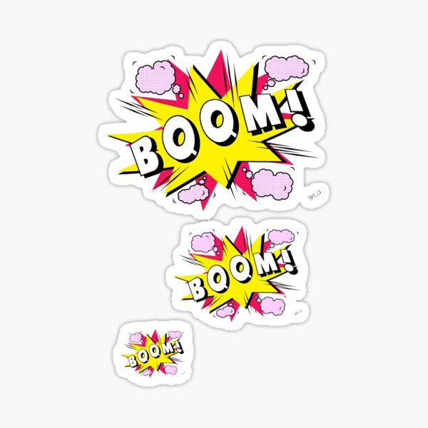 "boom" Sticker by motiashkar | Redbubble