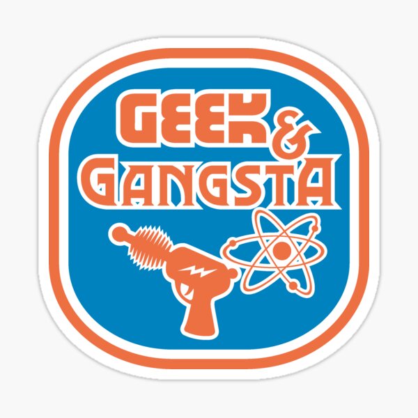 "Geek & Gangsta Nerdy Atom Symbol & Ray Gun" Sticker for Sale by ...