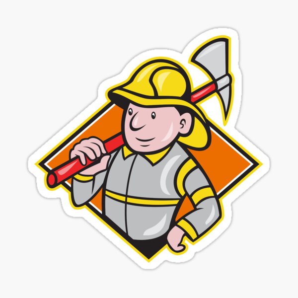 "Fireman Firefighter Emergency Worker " Sticker by patrimonio | Redbubble