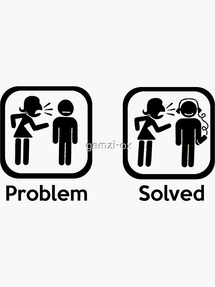 "Problem Solved" Sticker by gemzi-ox | Redbubble