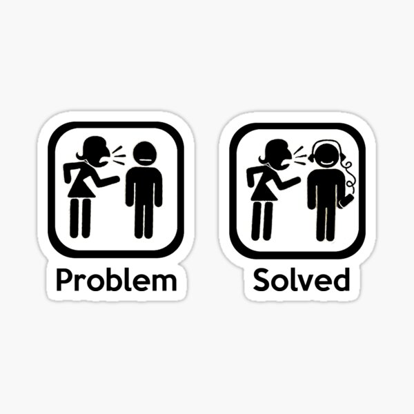 "Problem Solved" Sticker by gemzi-ox | Redbubble