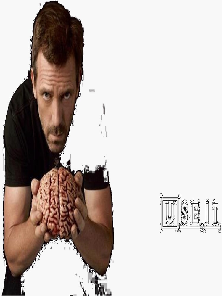 "Dr House with brain" Sticker for Sale by tba4life | Redbubble