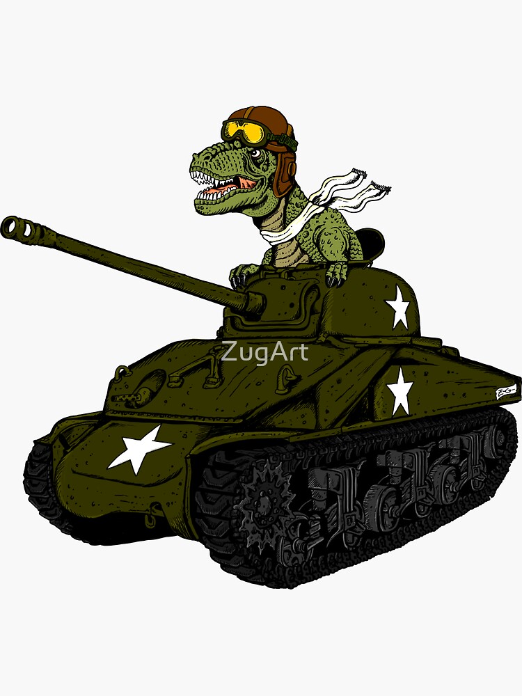"T-Rex in a Tank" Sticker for Sale by ZugArt | Redbubble