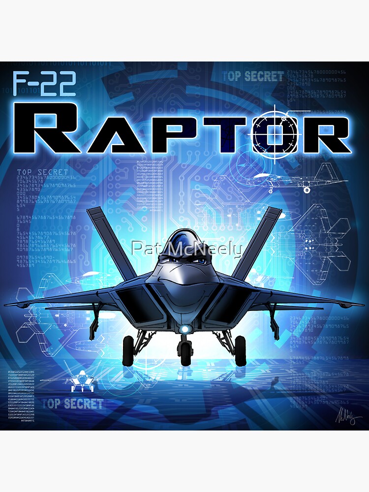 "WINGS Series "F22 RAPTOR"" Sticker for Sale by patmcneely | Redbubble