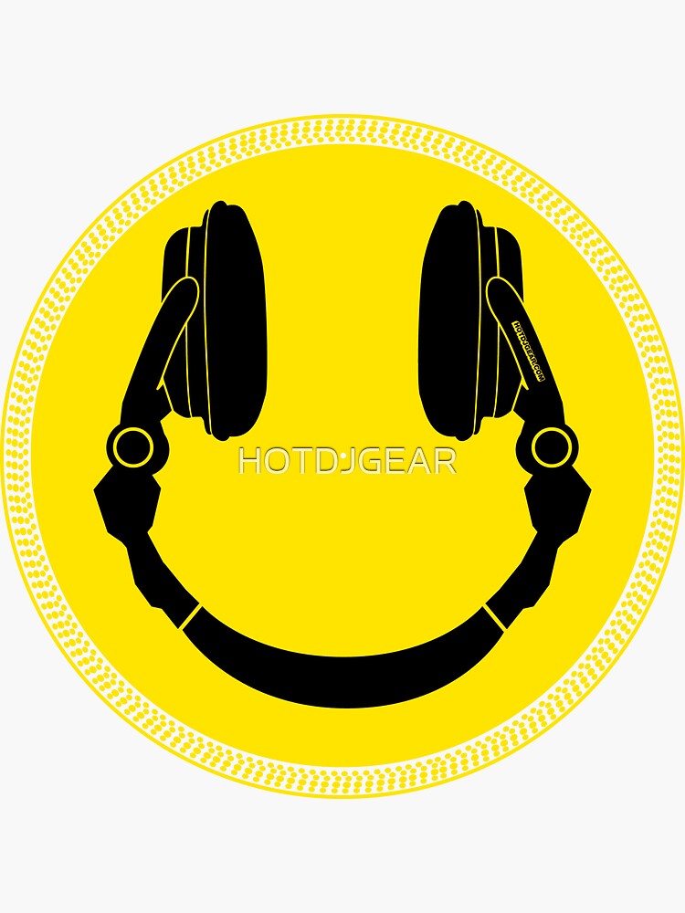 "DJ Smiley Platter - Smile Happy" Sticker by HOTDJGEAR | Redbubble