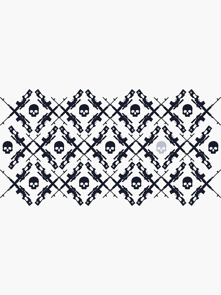 "Barrett Rifle & Skull Tessellation (Larger Version)" Sticker by ...