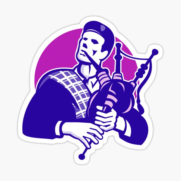 "Scotsman Scottish Bagpiper Playing Bagpipes" Sticker for Sale by ...