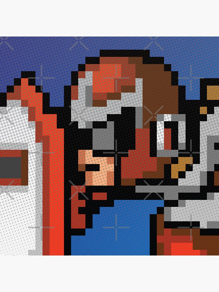 "Protoman 8bit Halftone" Sticker by innergeekdesign | Redbubble