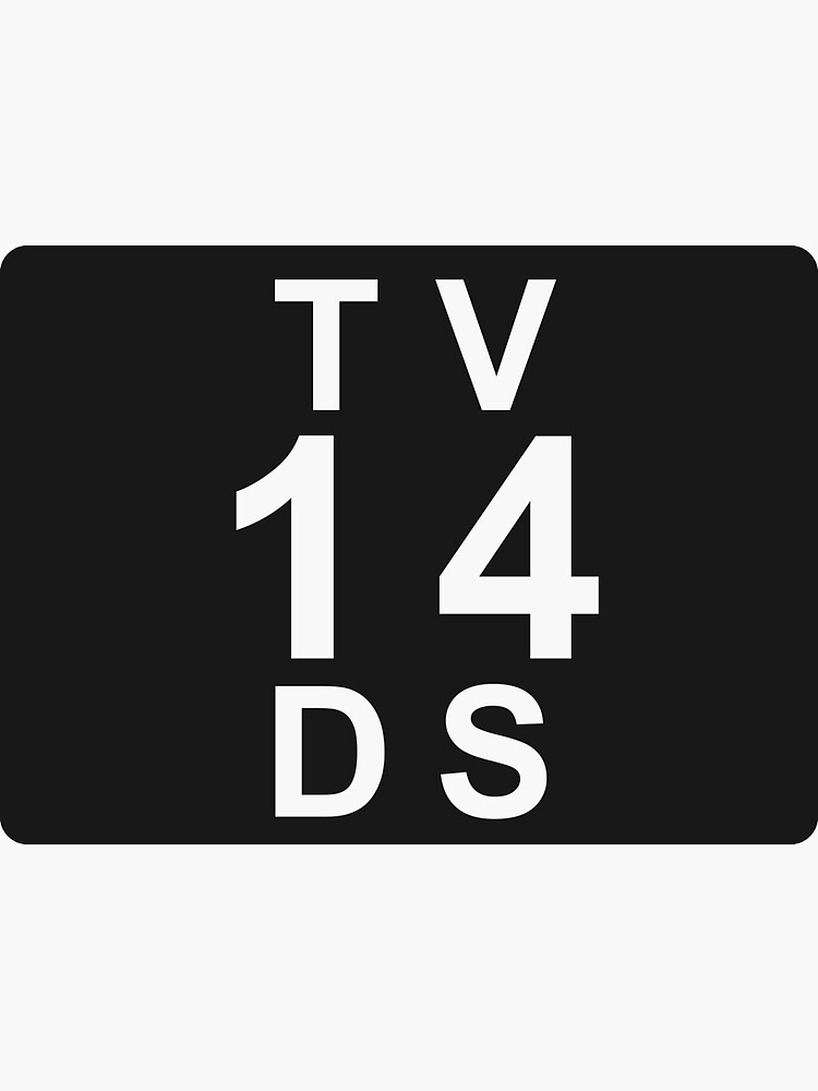 "TV 14 DS (United States) black" Sticker for Sale by bittercreek ...