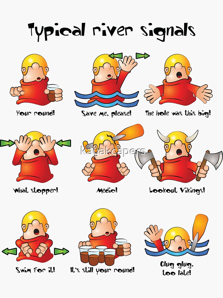 "88. River Signals (colour)" Sticker by kayakcapers | Redbubble