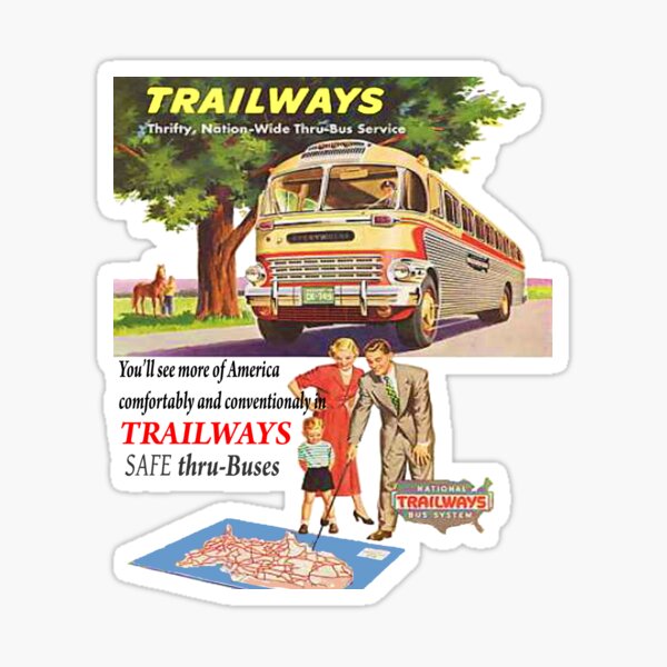 "Old Trailways Bus Lines" Sticker for Sale by crimsontideguy | Redbubble