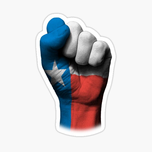 "Flag of Texas on a Raised Clenched Fist " Sticker for Sale by ...