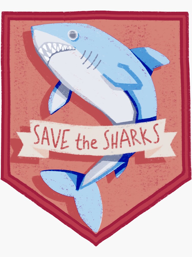 "SAVE THE SHARKS PATCH" Sticker for Sale by exoplanetinc | Redbubble