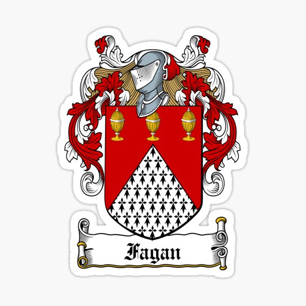 "Fagan (Meath, Dublin)" Sticker by HaroldHeraldry | Redbubble