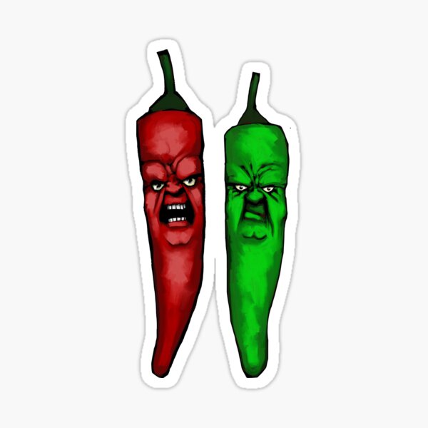 "two angry chili pepers" Sticker for Sale by astralsid | Redbubble