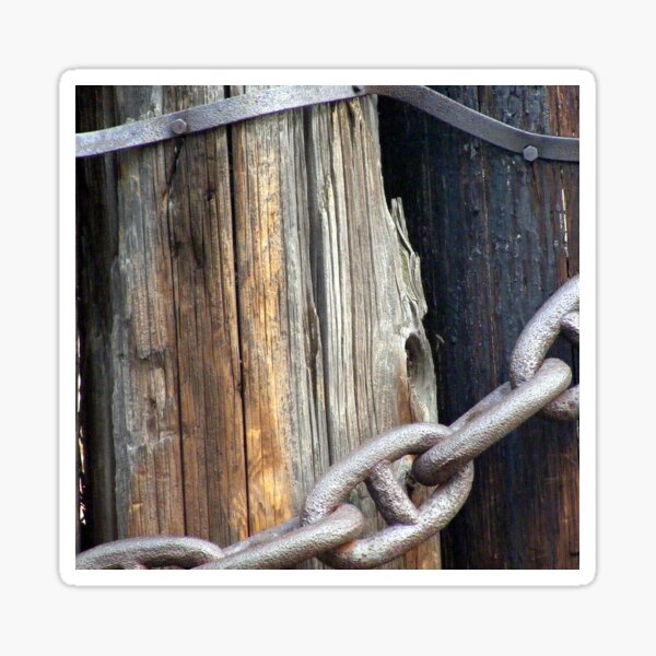 "Ocean Pier Piling with Ship's Anchor Chain" Sticker for Sale by Studio ...