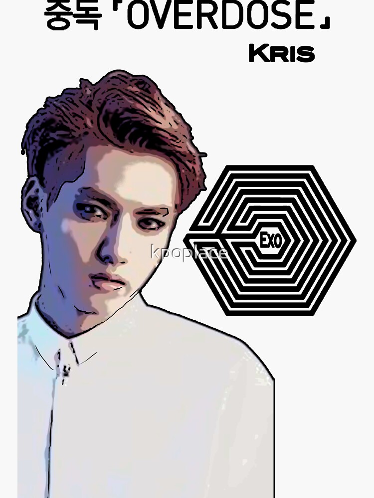 "Exo Overdose Kris - Black" Sticker for Sale by kpoplace | Redbubble