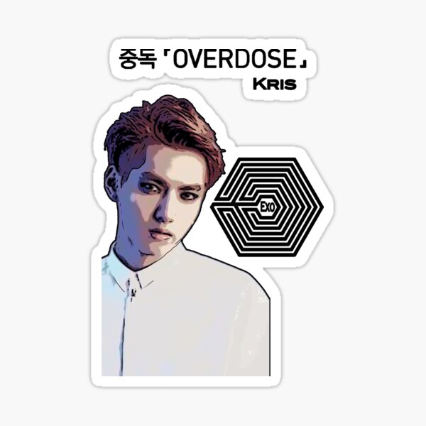 "Exo Overdose Kris - Black" Sticker for Sale by kpoplace | Redbubble