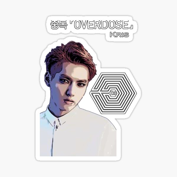"Exo Overdose Kris - White" Sticker for Sale by kpoplace | Redbubble