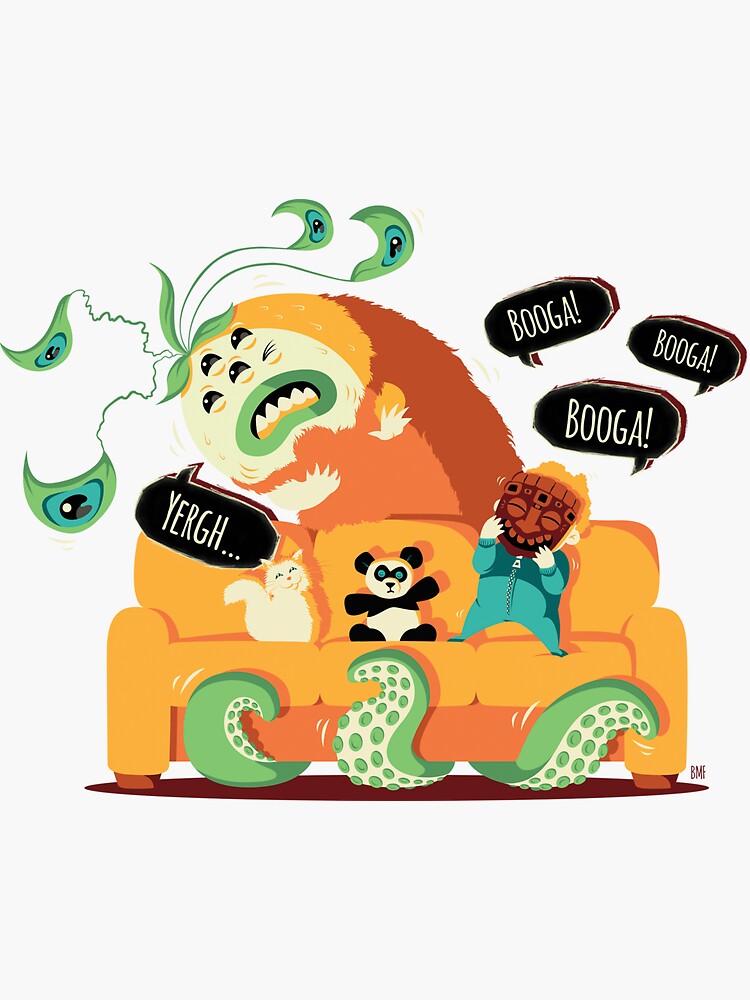 "Booga, Booga, Booga!" Sticker for Sale by Bertorious | Redbubble