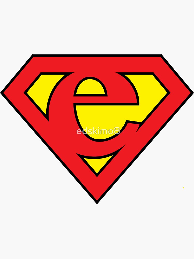 ""e" Superhero Emblem" Sticker for Sale by edskimo8 | Redbubble