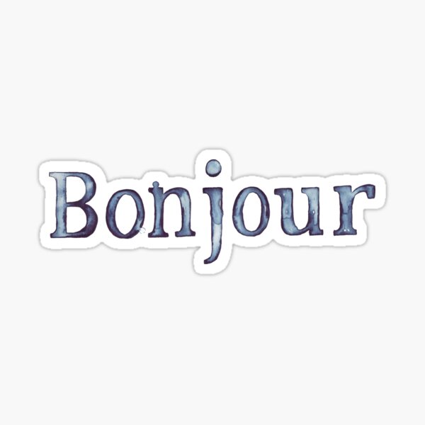 "Bonjour" Sticker by bridgetdav | Redbubble