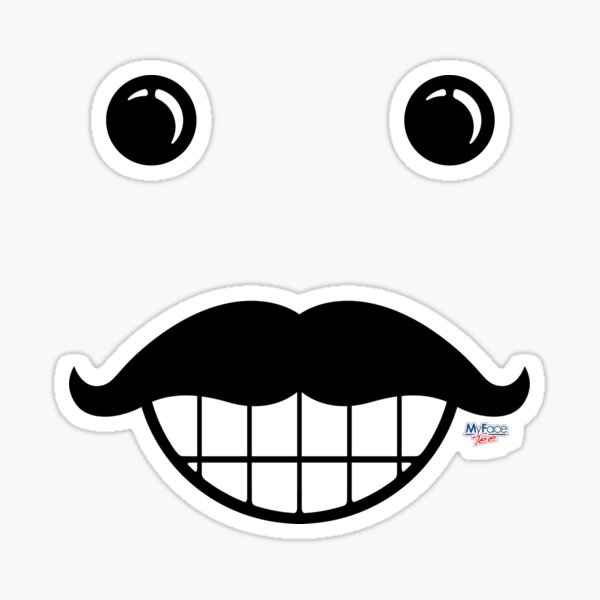 "Happy Mustache Face" Sticker by adamcampen | Redbubble