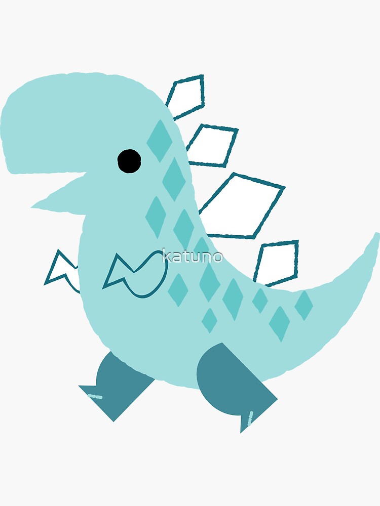 "Blue Dino" Sticker for Sale by katuno | Redbubble