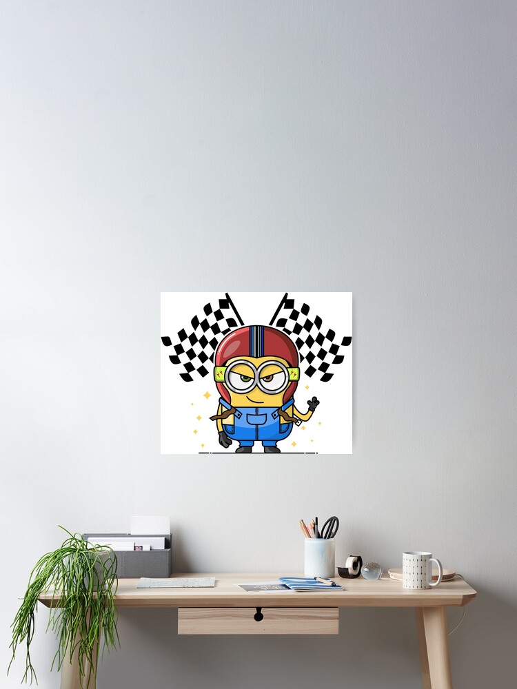 "Racer Minion!" Poster for Sale by IamSoMad | Redbubble
