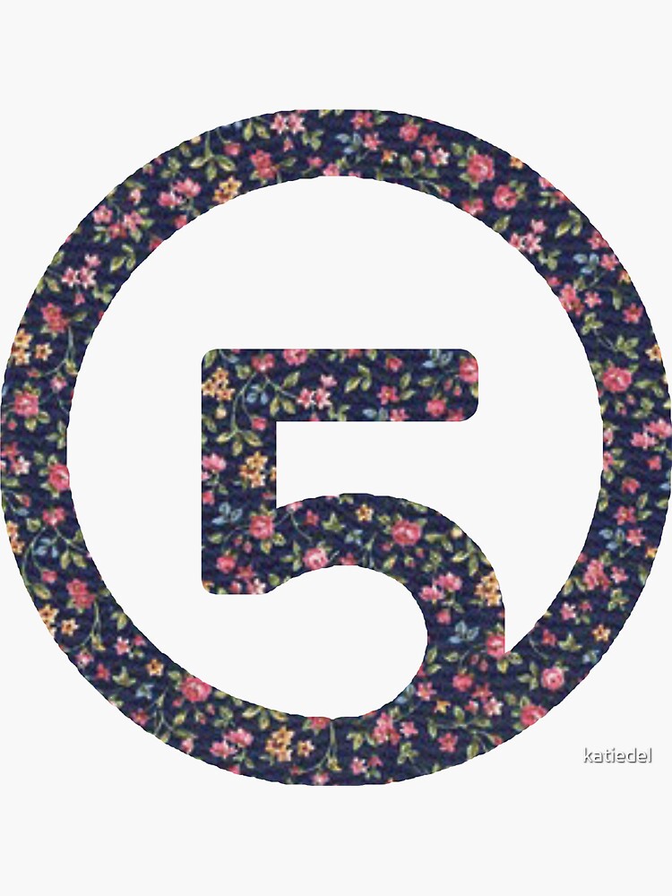 "5h logo - floral" Sticker by katiedel | Redbubble