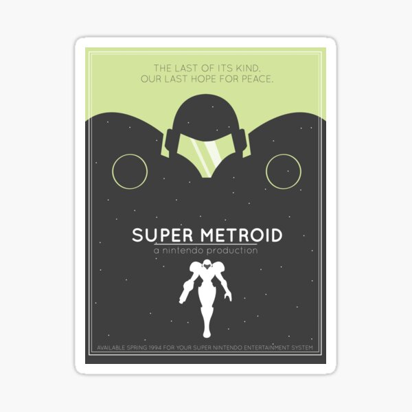 "Super Metroid: Retro Poster" Sticker for Sale by adamleonhardt | Redbubble