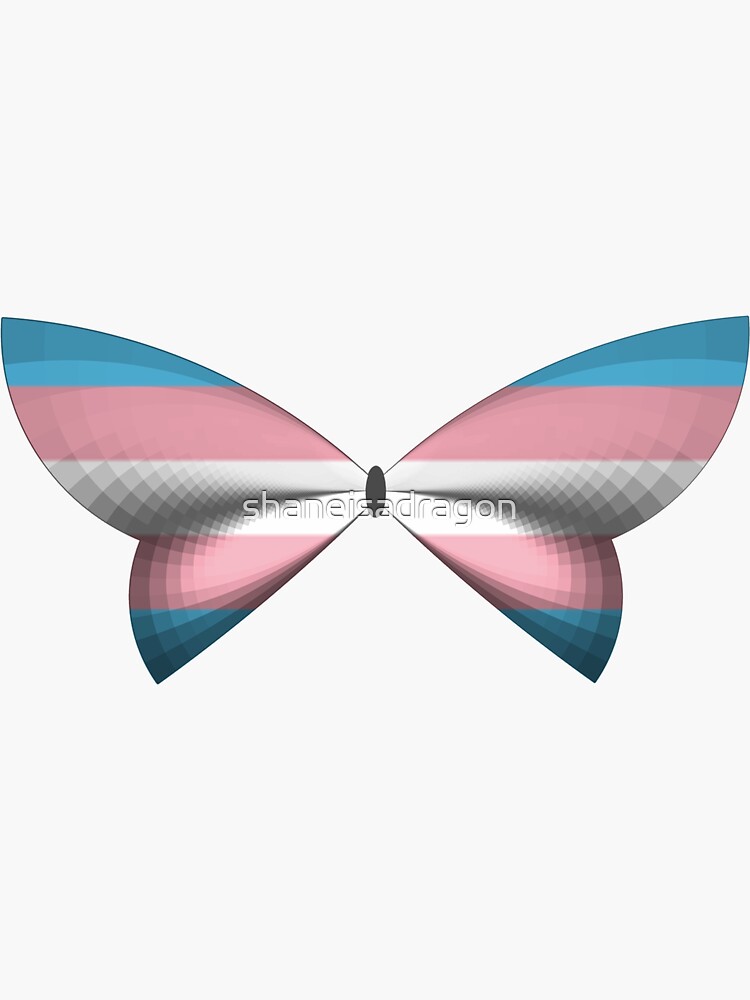 "Trans Pride Butterfly" Sticker by shaneisadragon | Redbubble
