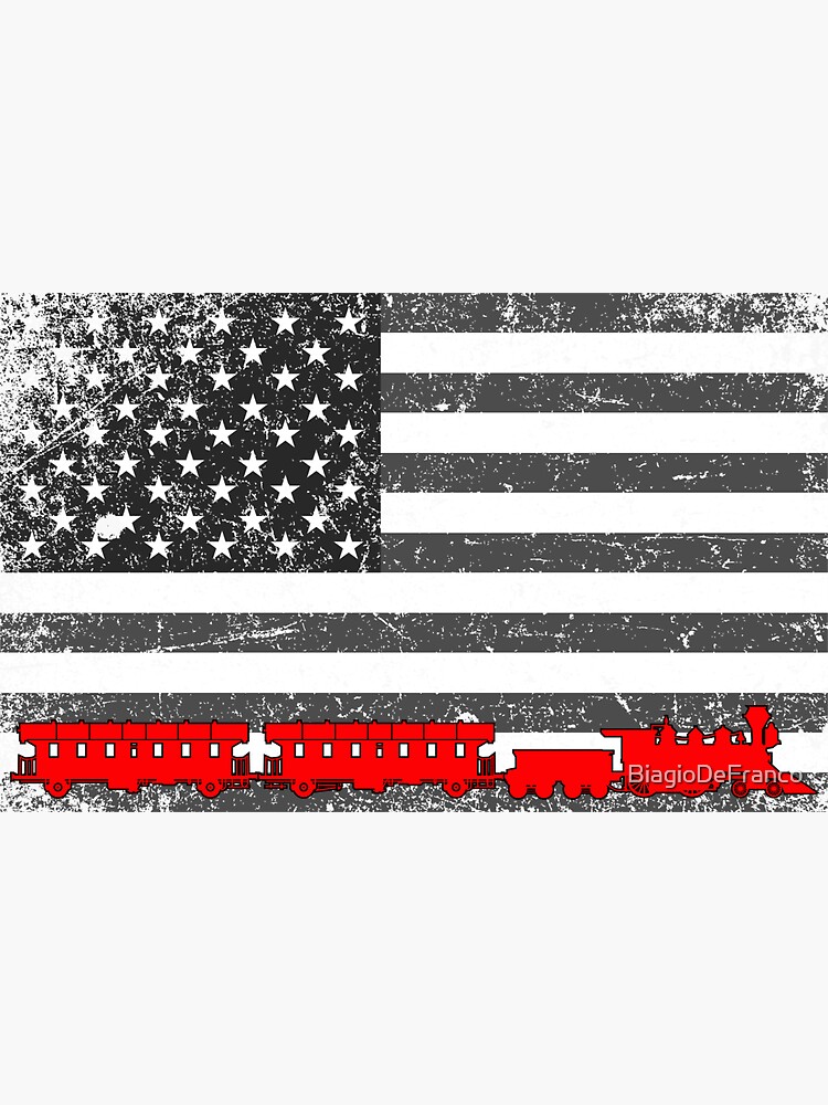 "American Flag Model Train Collector " Sticker by BiagioDeFranco ...