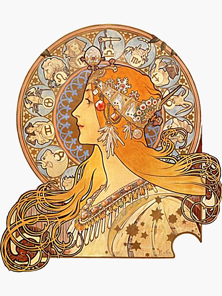 "Mucha – Zodiac" Sticker for Sale by carpediem6655 | Redbubble