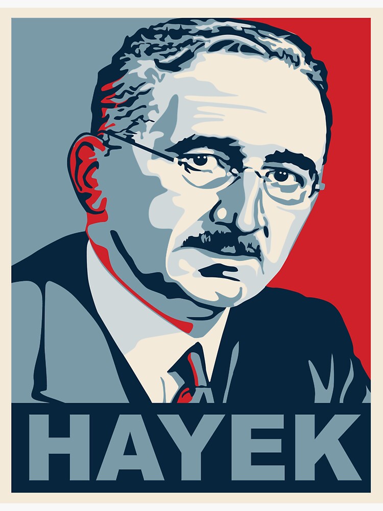 "Friedrich Hayek" Sticker for Sale by rightposters | Redbubble