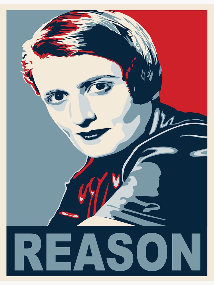 "Ayn Rand" Sticker for Sale by rightposters | Redbubble