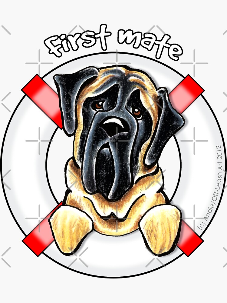 "Mastiff :: First Mate" Sticker for Sale by offleashart | Redbubble