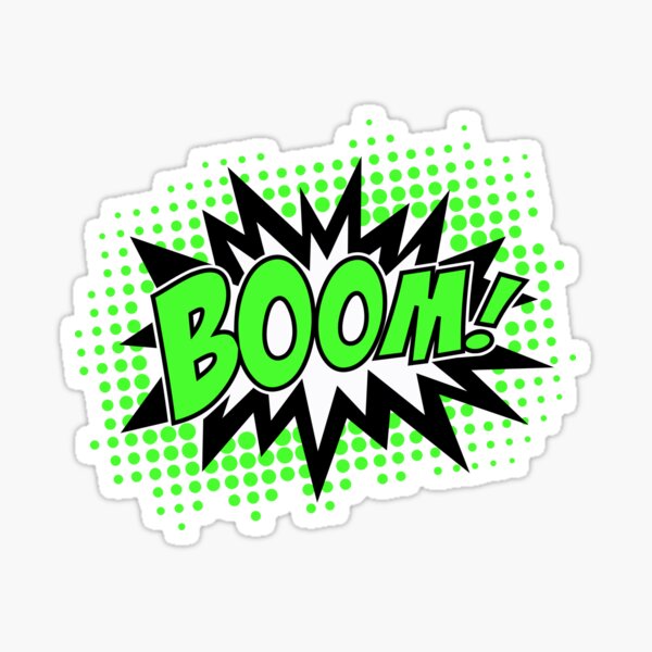 "COMIC BOOM, Speech Bubble, Comic Book Explosion, Cartoon" Sticker for ...