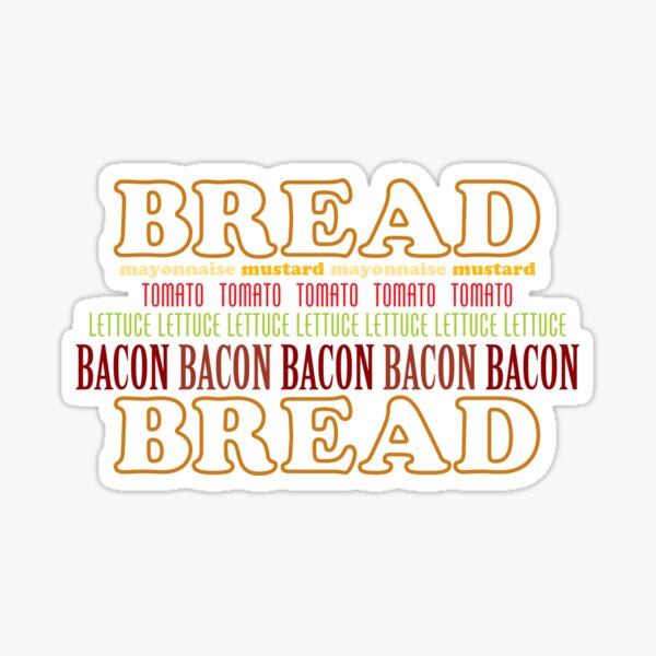 "BLT Typography" Sticker by BadChicken | Redbubble