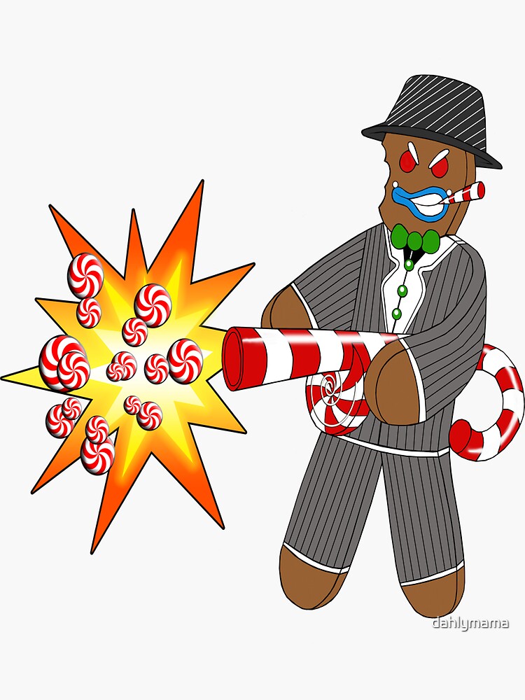 "Gingerbread Gangster" Sticker for Sale by dahlymama | Redbubble