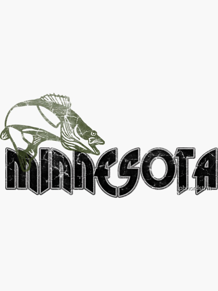 "FISH MINNESOTA VINTAGE LOGO" Sticker for Sale by phnordstrm | Redbubble