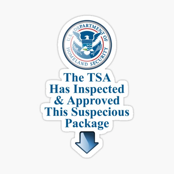 "TSA Inspected and Approved - Funny Graphic" Sticker for Sale by ...